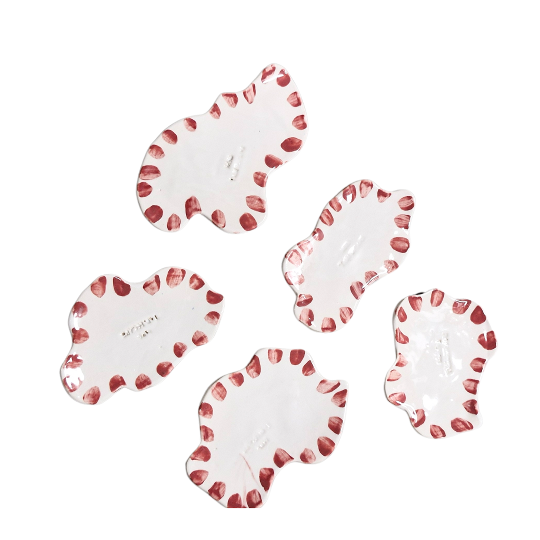 Black Friday - Red spotted Ceramic Coasters – Mrs Tablescape